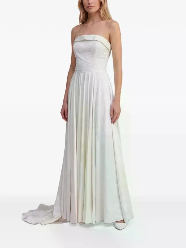 MARCO GABRIELLI ATELIER Beaded Strapless Maxi Dress