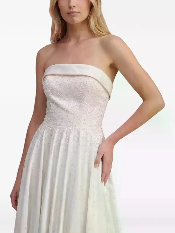 MARCO GABRIELLI ATELIER Beaded Strapless Maxi Dress