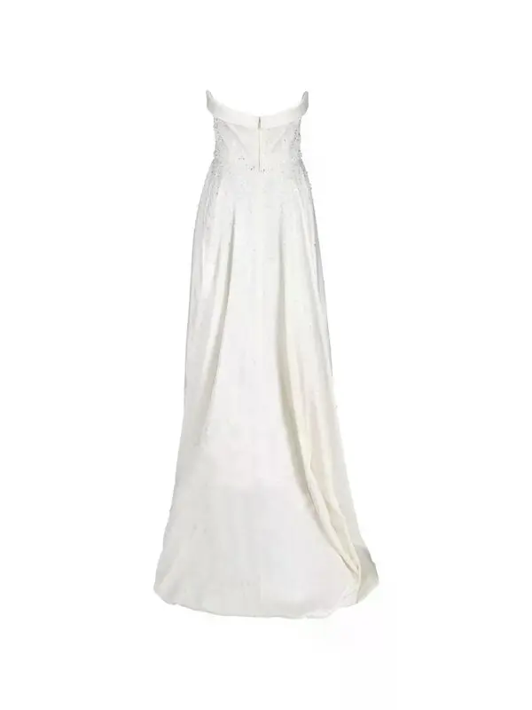 MARCO GABRIELLI ATELIER Beaded Strapless Maxi Dress