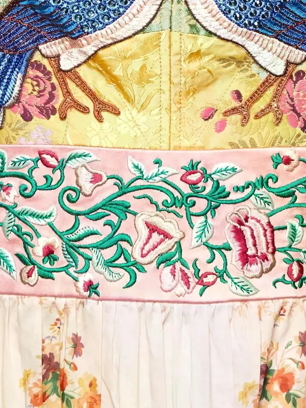 Gucci Embroidered Floral-appliqué Maxi Gown