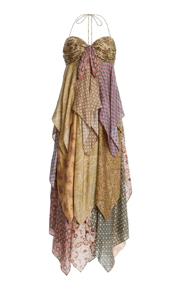Zimmermann Fairlight Scarf-detailed Silk Midi Dress - Multi