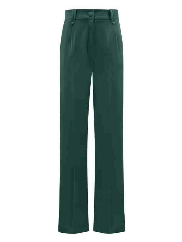 TIA DORRAINE High-waist Straight-leg Trousers, Dark - Green
