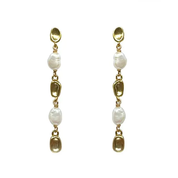 TOKEN & PEARL Molten Pearl Drop Earrings