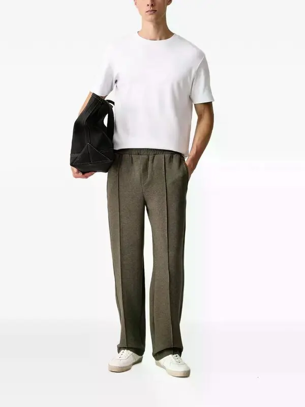 Guess Logo-embroidered Pintuck-detail Track Pants