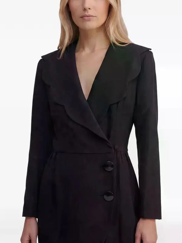 Guy Laroche Scalloped Wrap Mini Dress