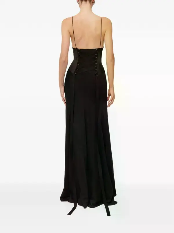 NISSA Lace Sequin Corset Maxi Dress
