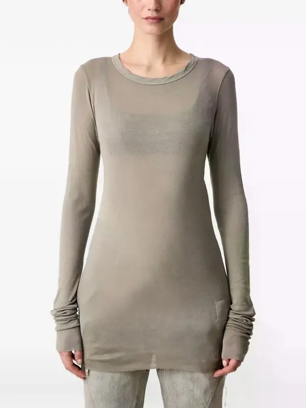 Rick Owens Raw-edge Long-sleeve T-shirt - Neutrals