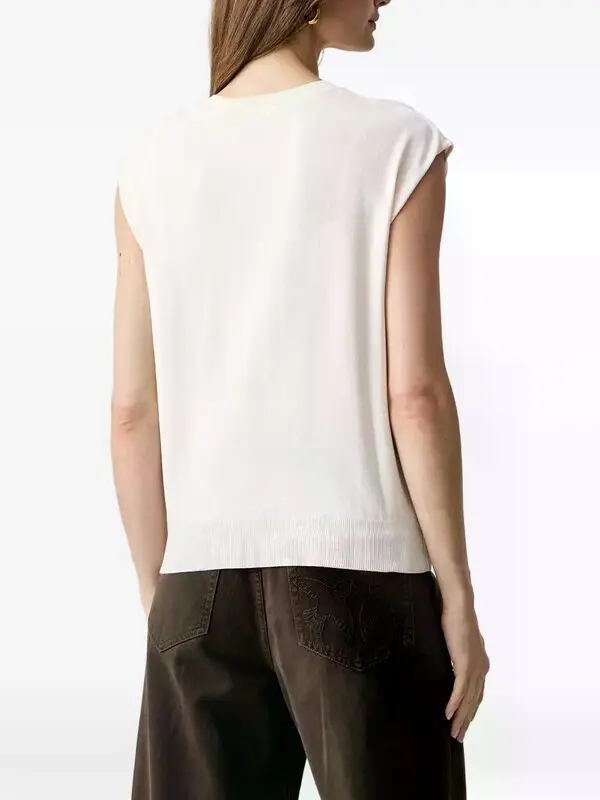 MORGAN Sun-brooch Asymmetric Top - Neutrals