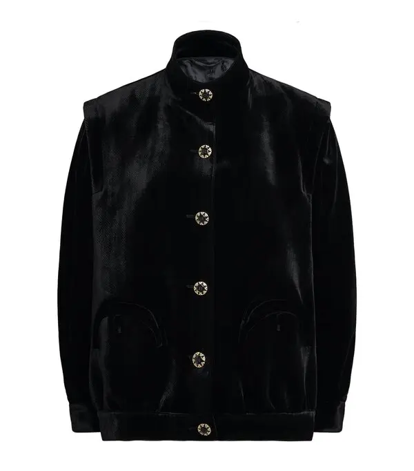 BLAZÉ MILANO Velvet Etoile Olma Bomber Jacket