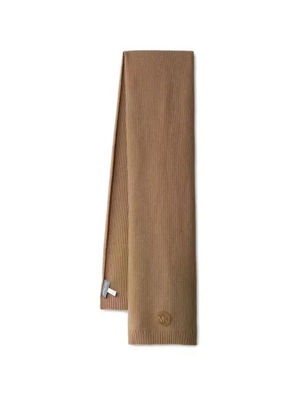 Michael Kors Logo-patch Ribbed-knit Scarf