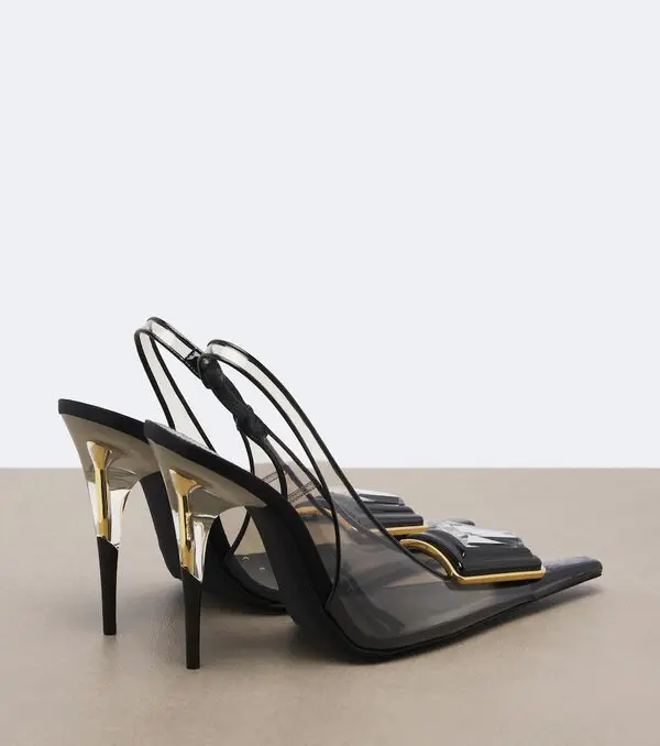 Saint Laurent Sibyl Embellished Tpu Slingback Pumps