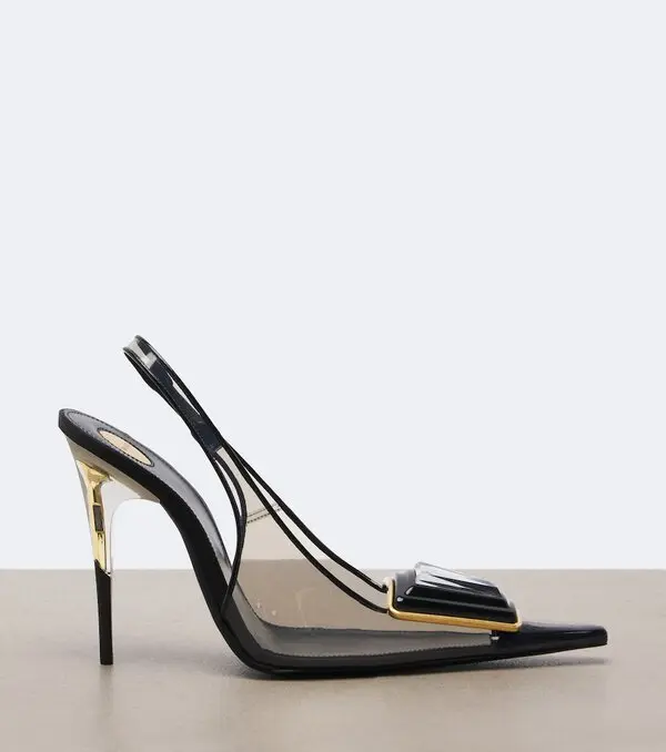 Saint Laurent Sibyl Embellished Tpu Slingback Pumps
