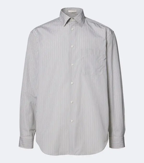 THE ROW Uday Striped Cotton Poplin Shirt