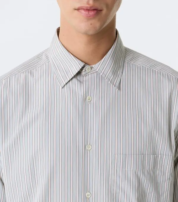THE ROW Uday Striped Cotton Poplin Shirt