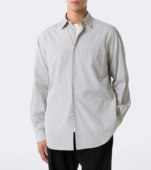 THE ROW Uday Striped Cotton Poplin Shirt