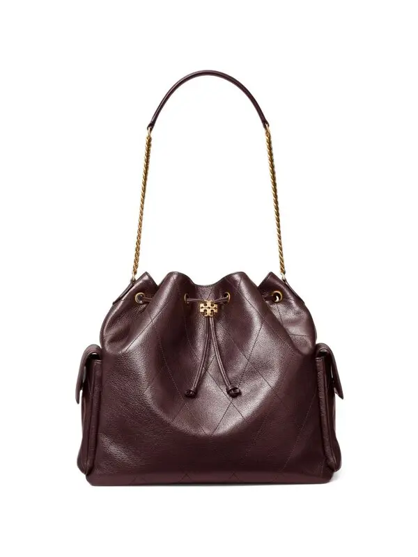 Tory Burch Charlie Large Leather Bucket Bag