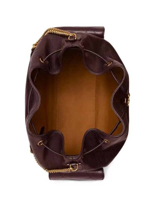 Tory Burch Charlie Large Leather Bucket Bag