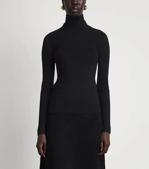 JOSEPH Silk-blend High-neck Lola Top