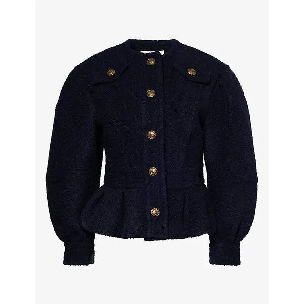 Zimmermann Clash Boucle Wool And Alpaca Blend Peplum Jacket