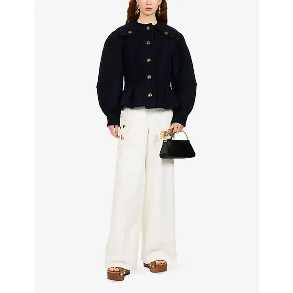 Zimmermann Clash Boucle Wool And Alpaca Blend Peplum Jacket