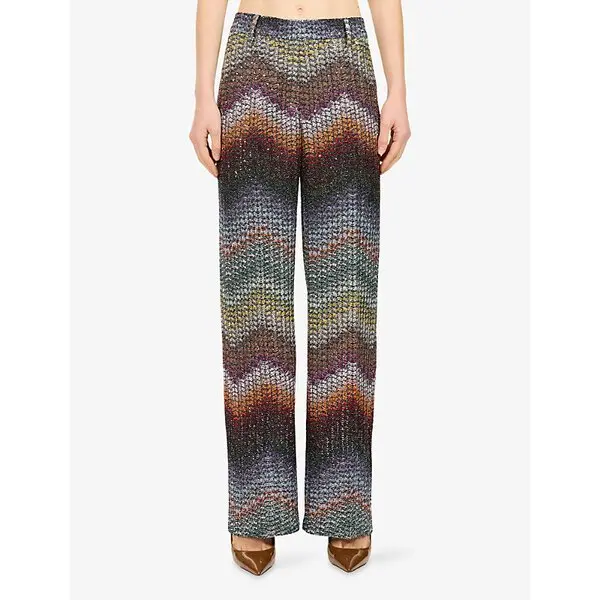 Missoni Embellished Straight-leg Knitted Trousers