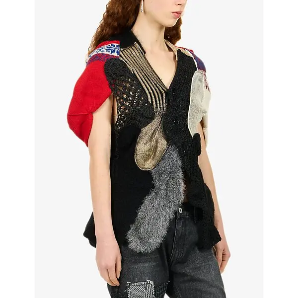Junya Watanabe Mixed Material Patchwork Wool-blend Sumper