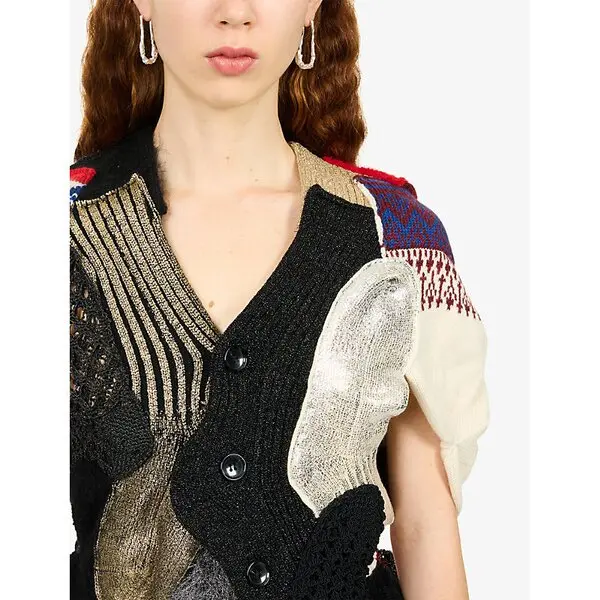 Junya Watanabe Mixed Material Patchwork Wool-blend Sumper