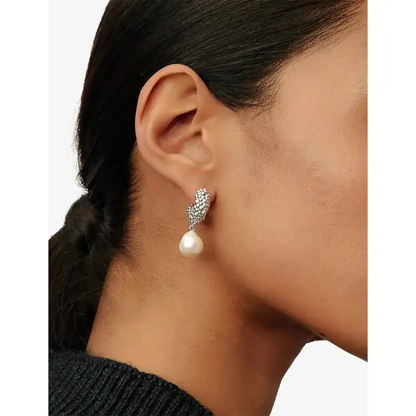 MISSOMA Pearl Baya Charm Small Sterling- Hoop Drop Earrings