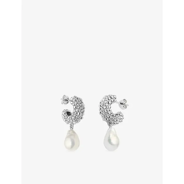 MISSOMA Pearl Baya Charm Small Sterling- Hoop Drop Earrings