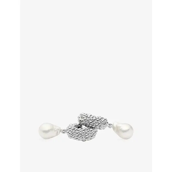 MISSOMA Pearl Baya Charm Small Sterling- Hoop Drop Earrings