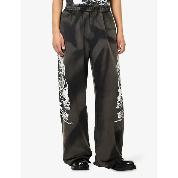 THUG CLUB Six Riding Skull Cotton Jogging Bottoms