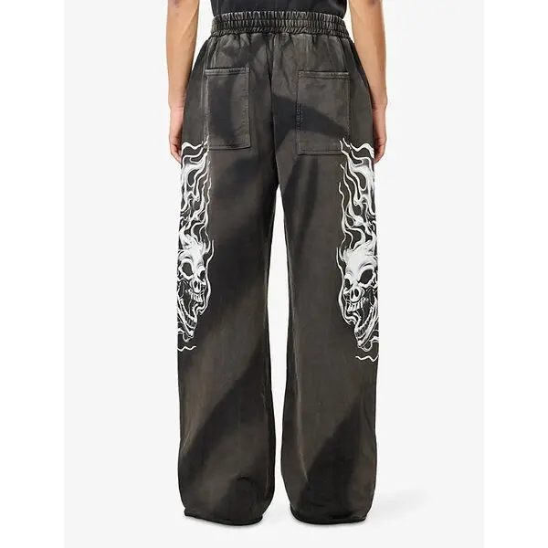 THUG CLUB Six Riding Skull Cotton Jogging Bottoms