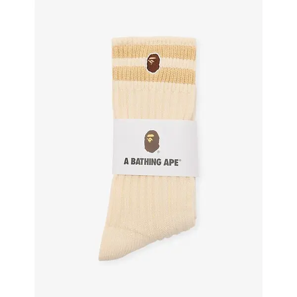 A BATHING APE Chunky Ribbed Cotton Crew Socks
