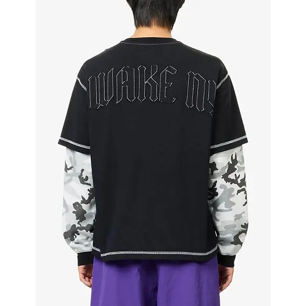 AWAKE NY Skyline Waffle Long-sleeve Cotton Top