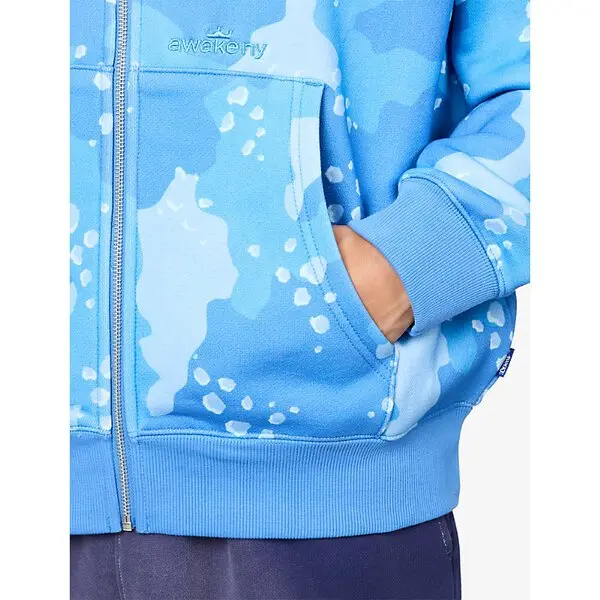 AWAKE NY Camo Crown Logo Zip Cotton Hoodie