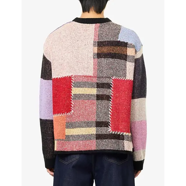 AWAKE NY Patchwork Crew-neck Knitted Sumper