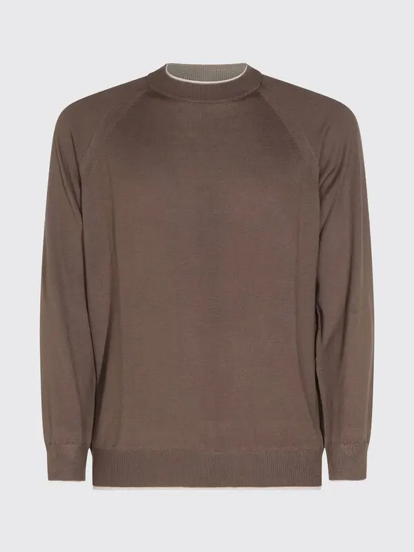 Eleventy Pure Wool Long-sleeved Crewneck Sweater With Ribbed Trim