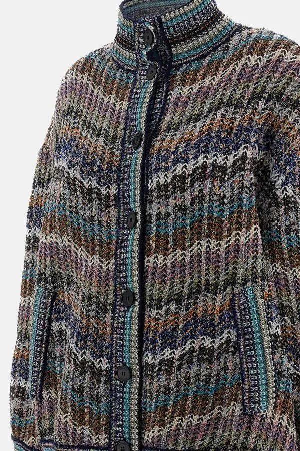 Missoni Oversize Chevron Cardigan With Sequins