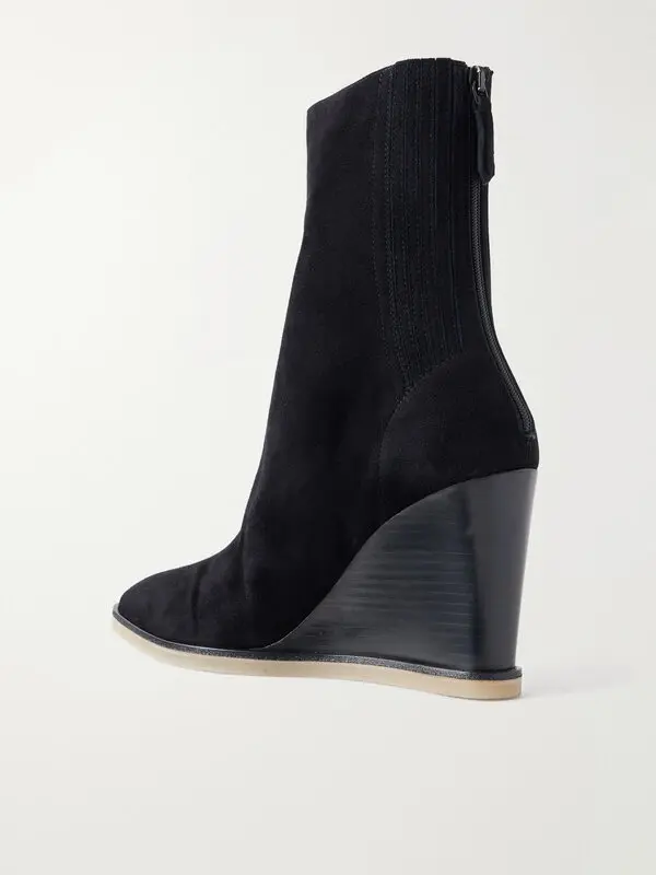 AQUAZZURA Saint Honoré 85 Suede Wedge Ankle Boots