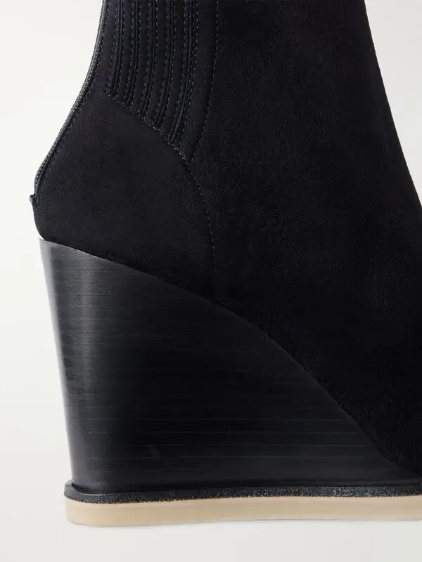 AQUAZZURA Saint Honoré 85 Suede Wedge Ankle Boots