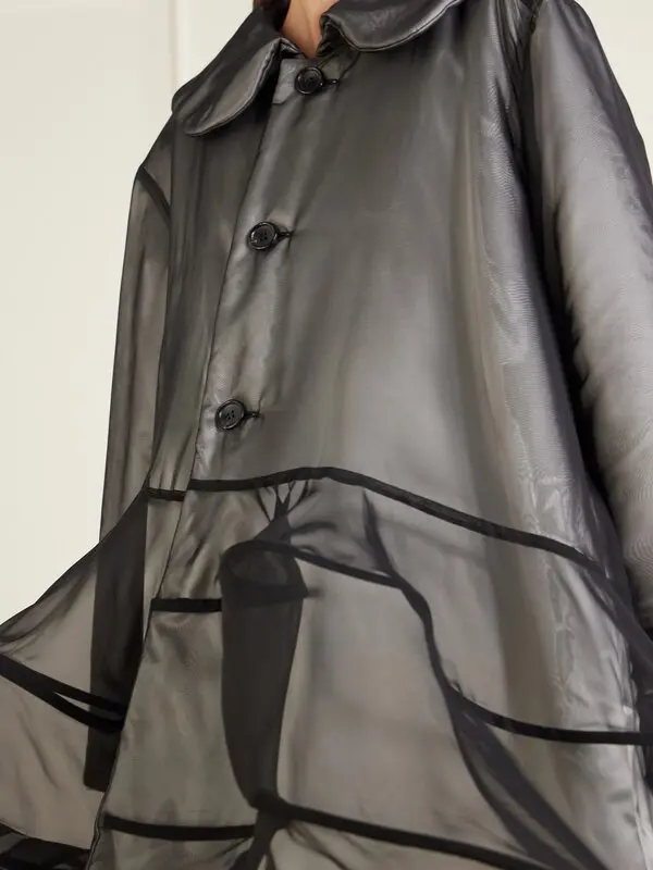 Comme Des Garçons Layered Georgette And Padded-satin Coat