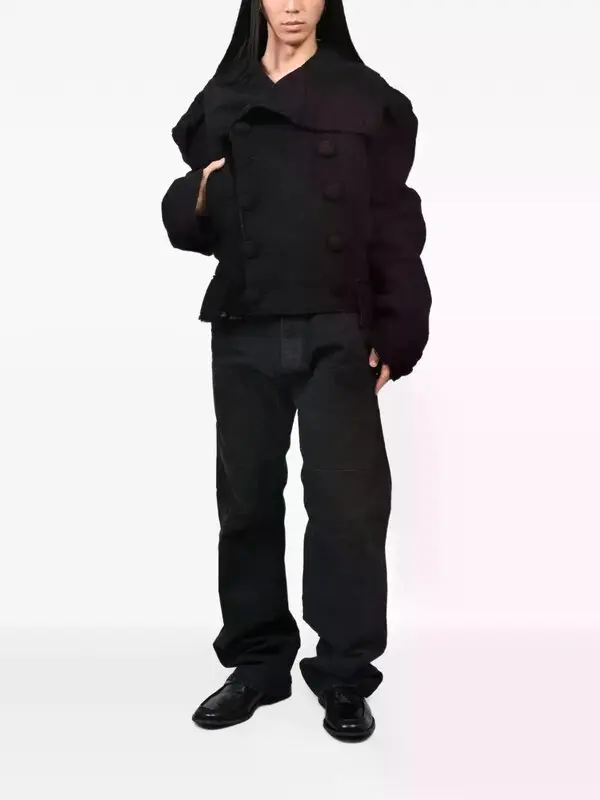 GREG ROSS Cropped Oversized Peacoat