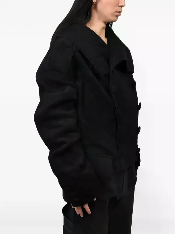 GREG ROSS Cropped Oversized Peacoat