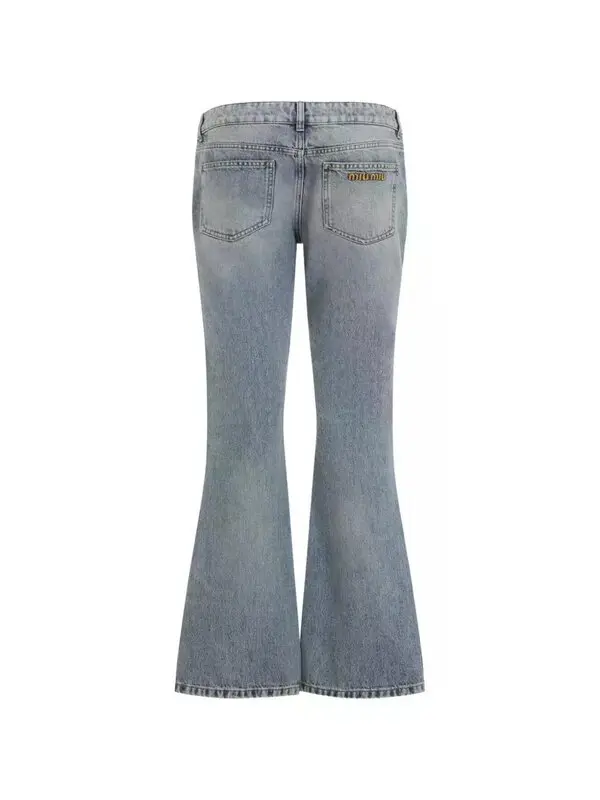 Miu Miu Logo-embroidered Flared Jeans