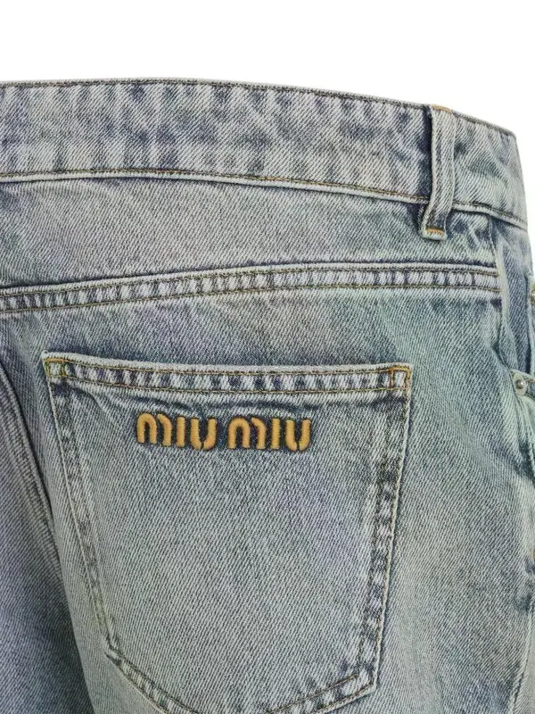 Miu Miu Logo-embroidered Flared Jeans