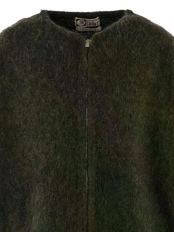 SAINT MXXXXXX Mohair-blend Zip-up Cardigan - Grey