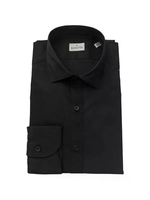 BAGUTTA Slim-fit Cotton Shirt - Black