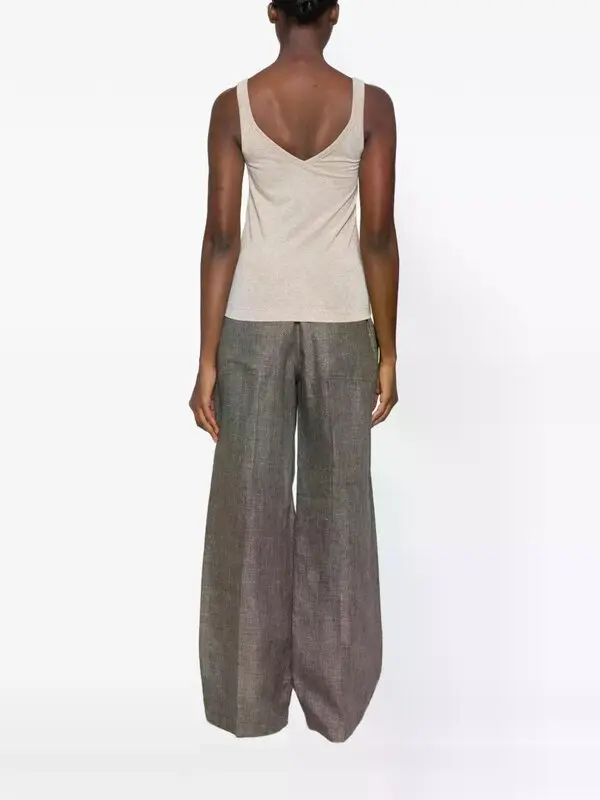 Brunello Cucinelli V-neck Metallic-effect Top