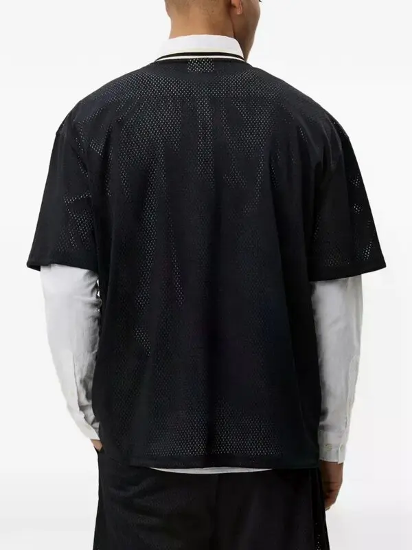 LES DEUX Logo-embroidered Mesh T-shirt