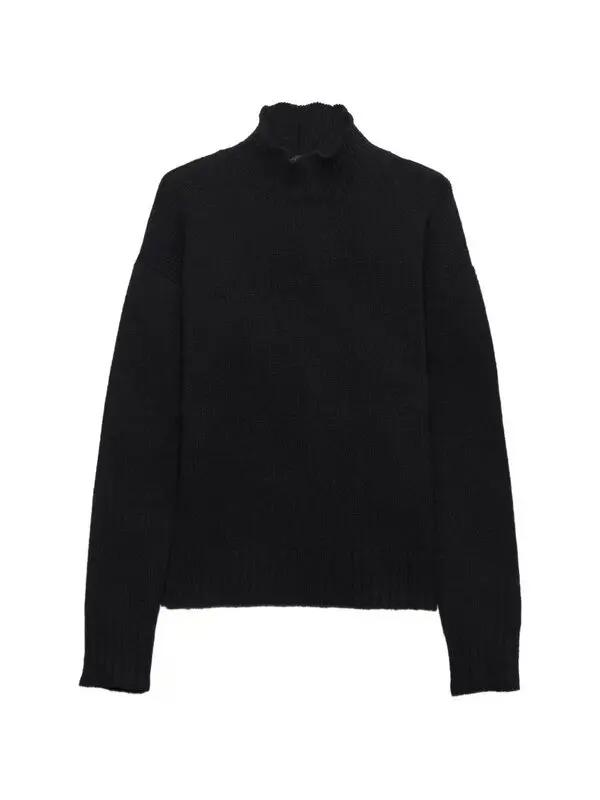 Prada Ribbed-detail Turtleneck Sweater